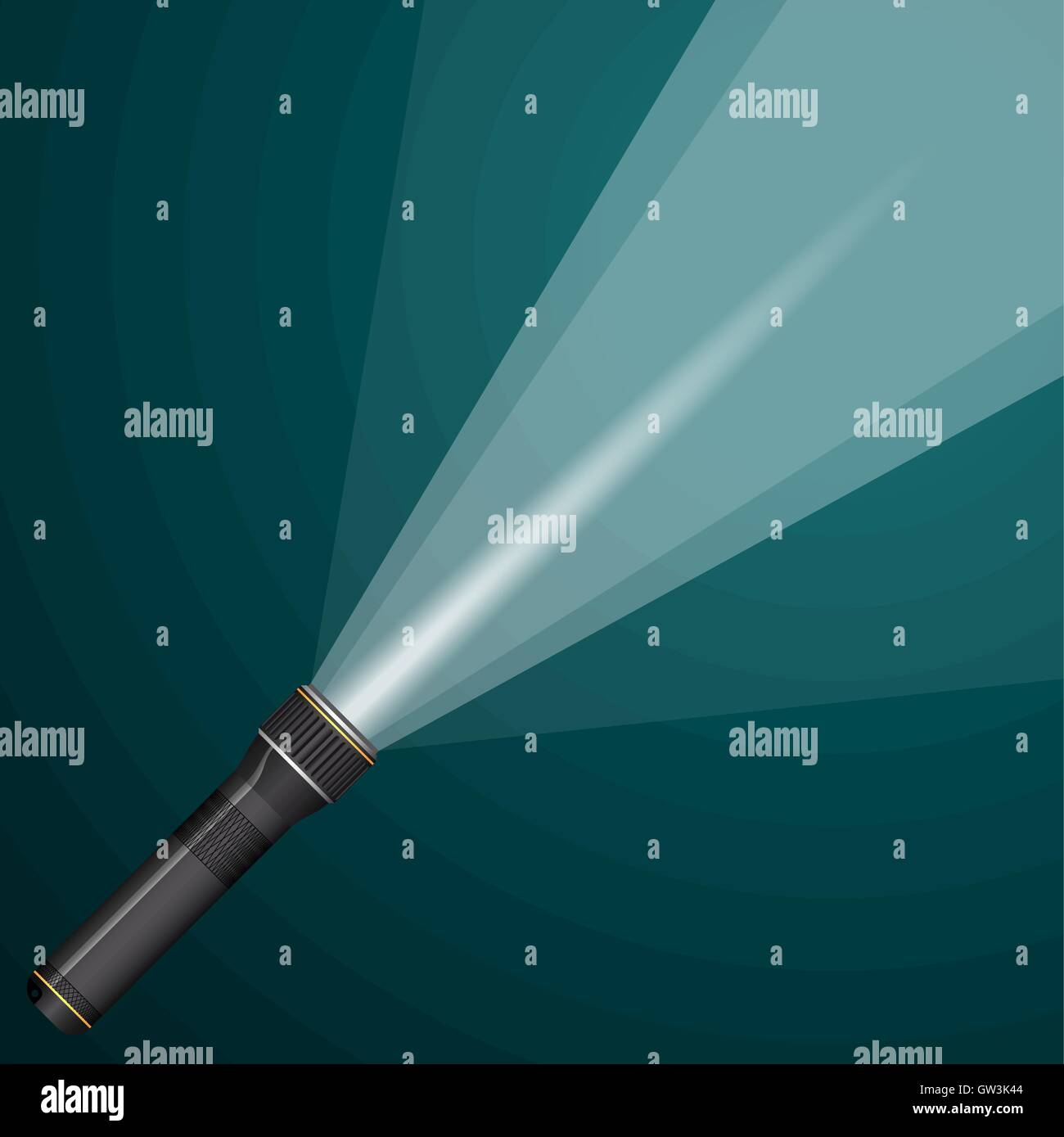 beam of light from a flashlight. Black and metal Stock Vector Image ...
