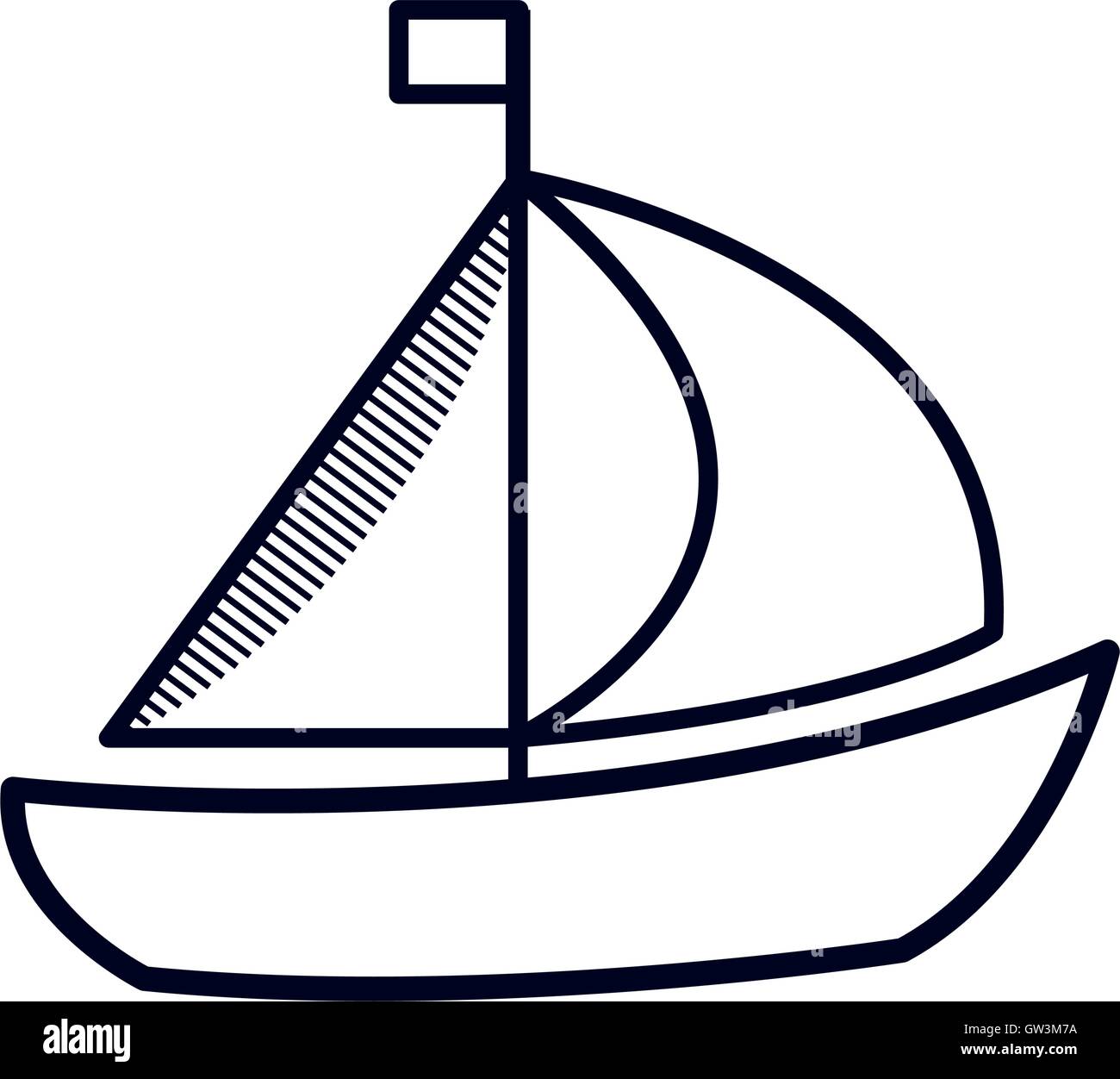 nautical boat with flag Stock Vector Image & Art - Alamy