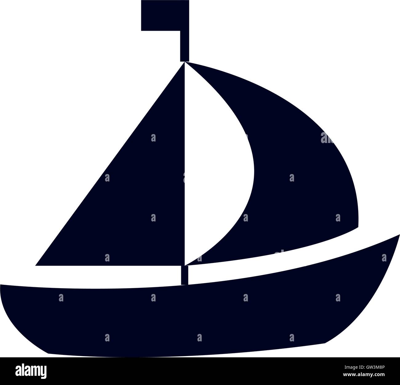 nautical boat with flag Stock Vector Image & Art - Alamy