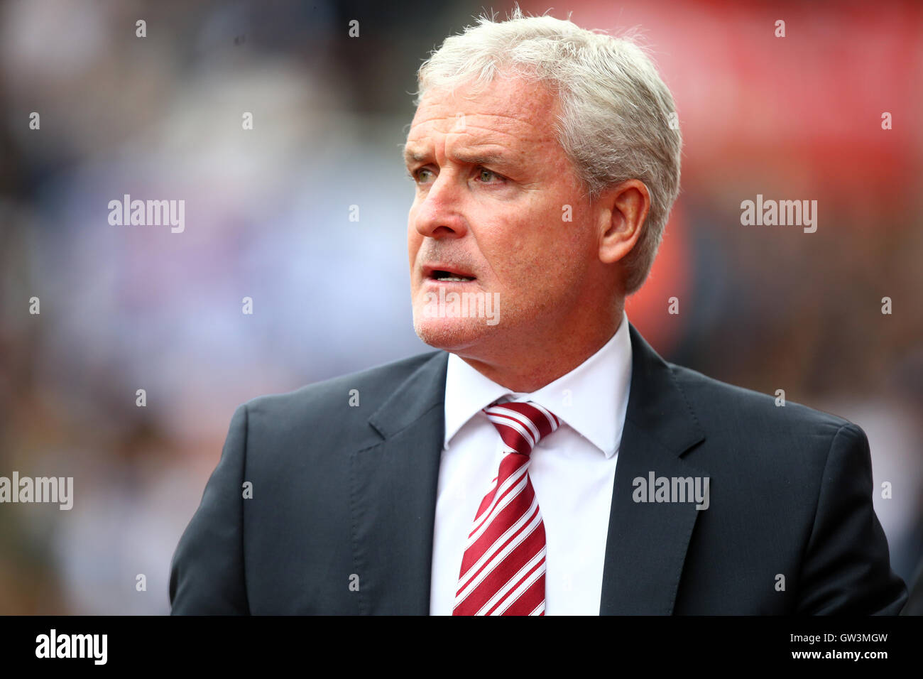 Stoke City manager Mark Hughes during the Premier League match at The ...