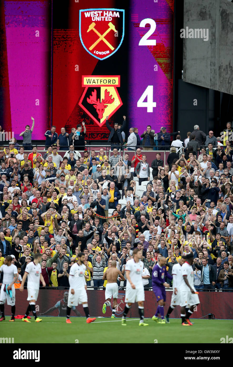 Watford Fans Celebrate In The Stands High Resolution Stock Photography ...