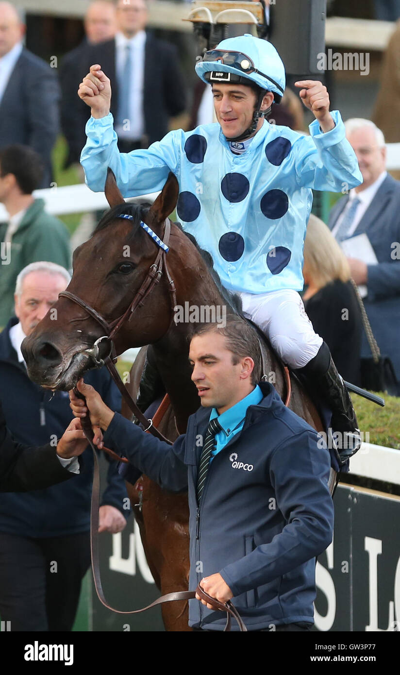 Almanzor and jockey Christophe Soumillon in the parade ring after ...