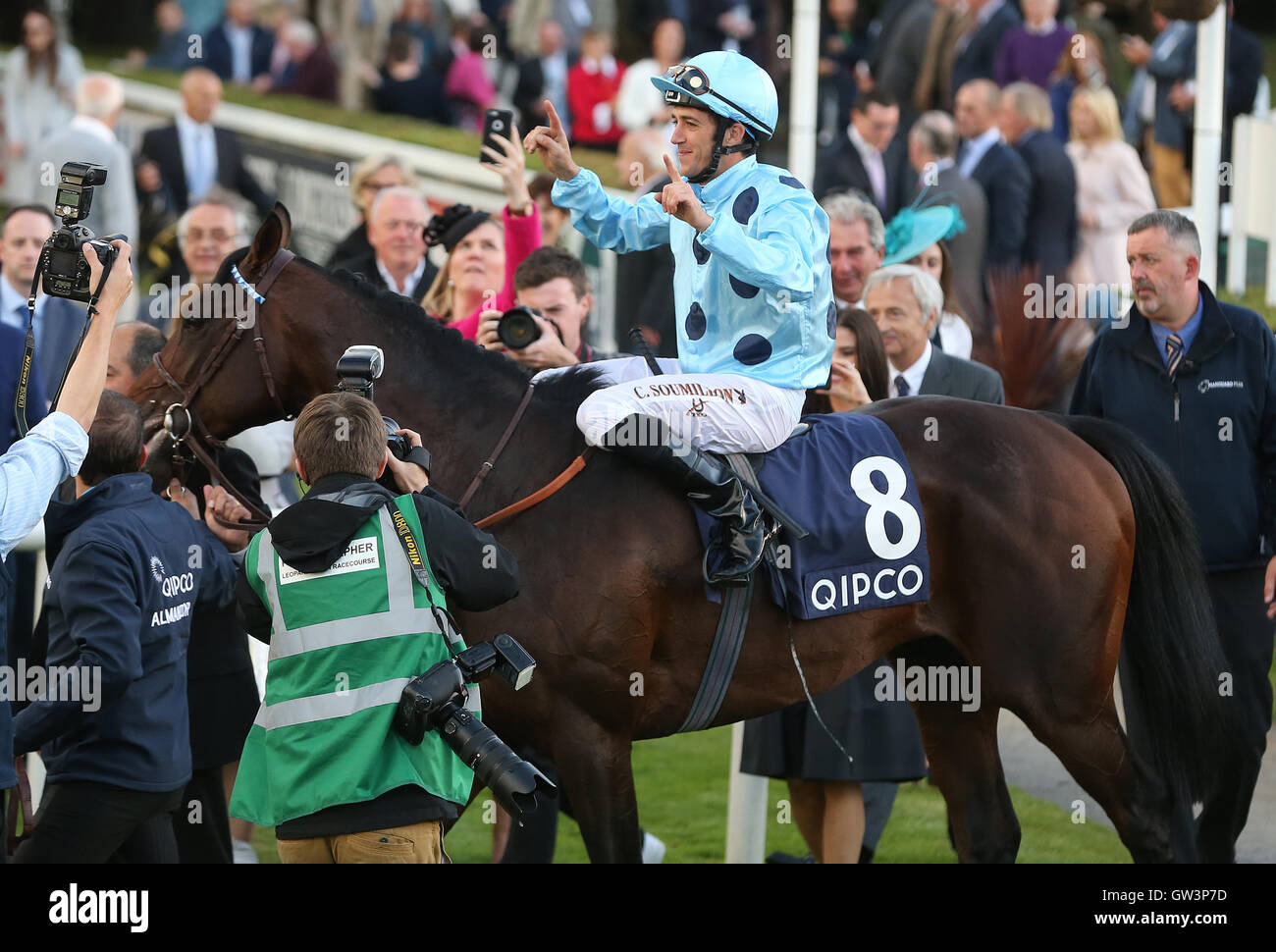 Almanzor's jockey Christophe Soumillon in the parade ring after winning ...