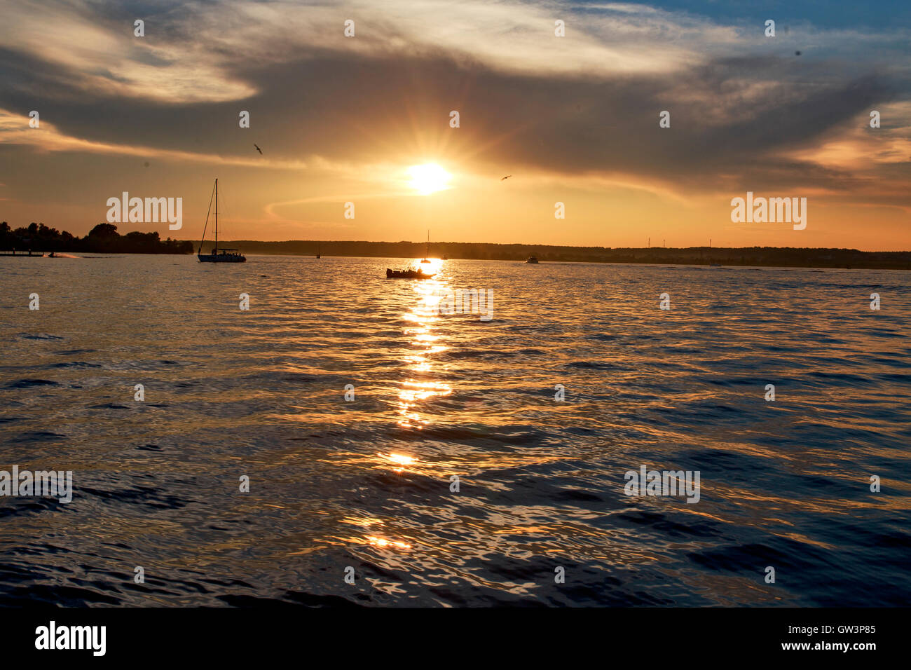 beautiful sunset on the bay Stock Photo - Alamy