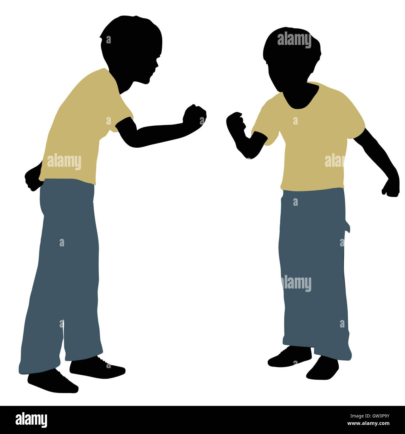 EPS 10 vector illustration of boy silhouette in Angry Talk Pose Stock ...