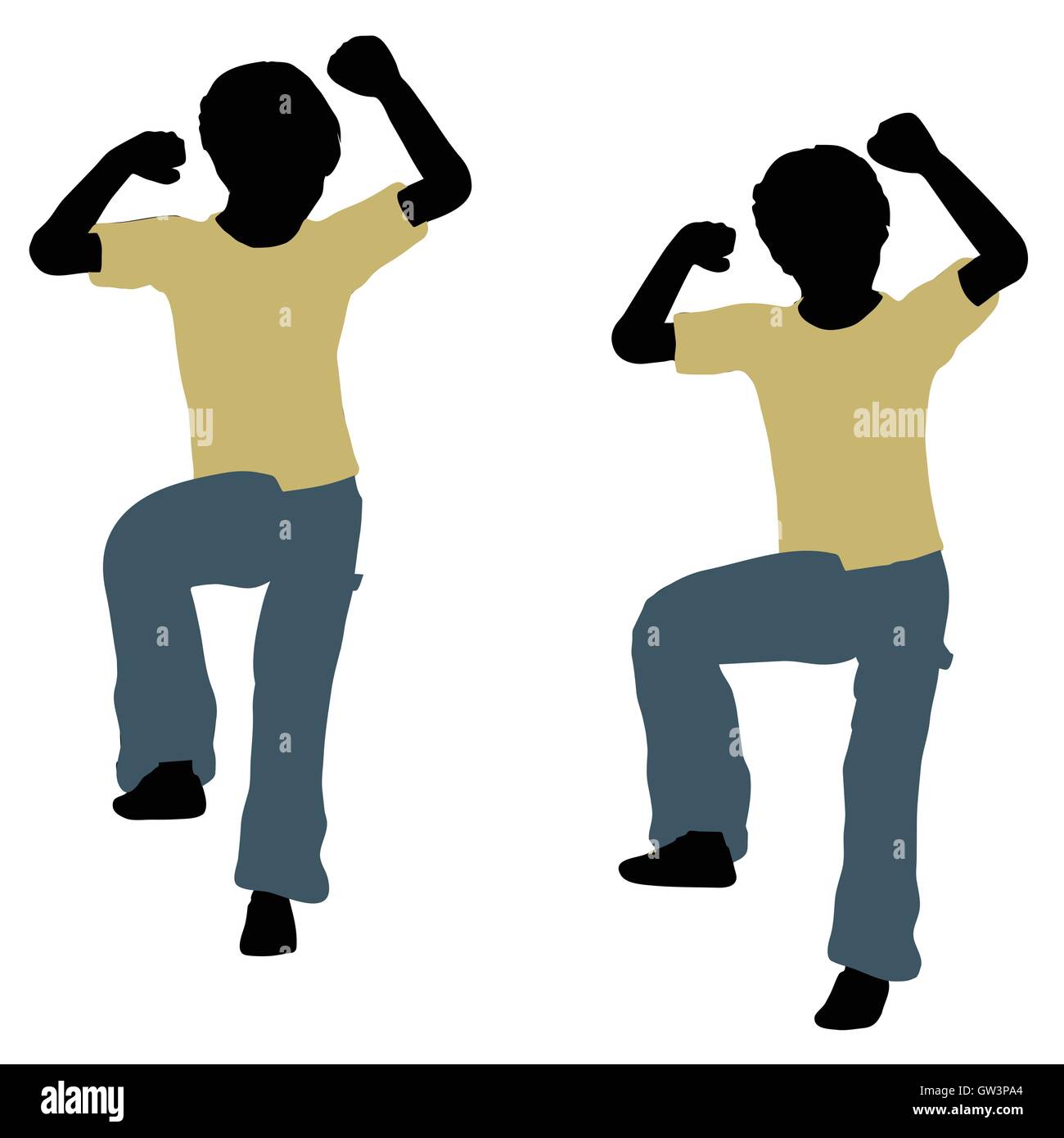 EPS 10 vector illustration of boy silhouette in Angry Talk Pose Stock ...