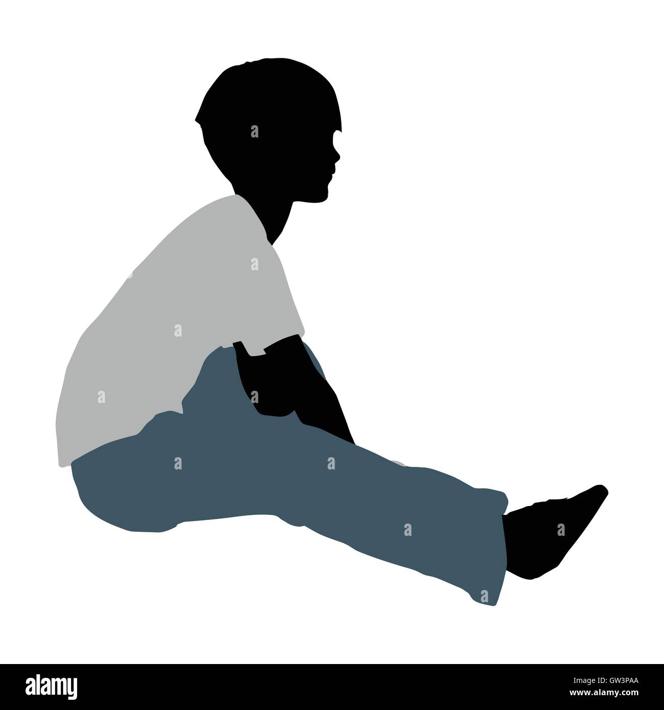 EPS 10 vector illustration of boy silhouette in Happy Talk Pose Stock ...