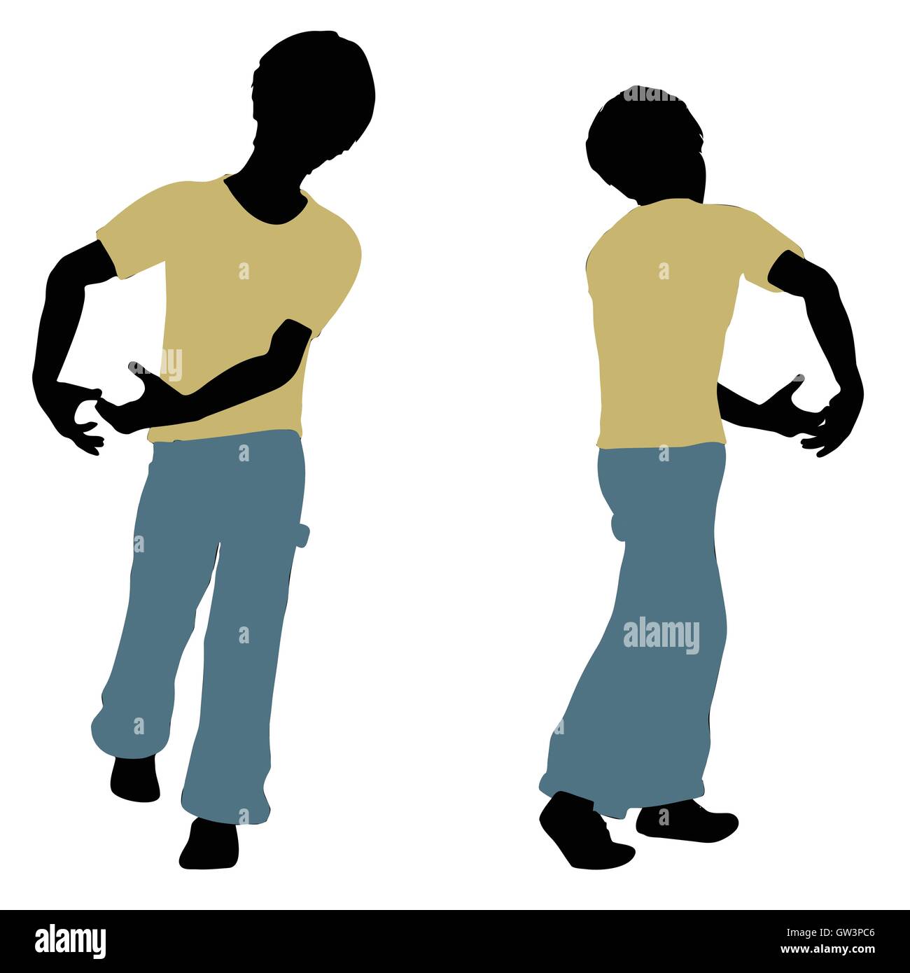 EPS 10 vector illustration of boy silhouette in Carrying Pose Stock ...