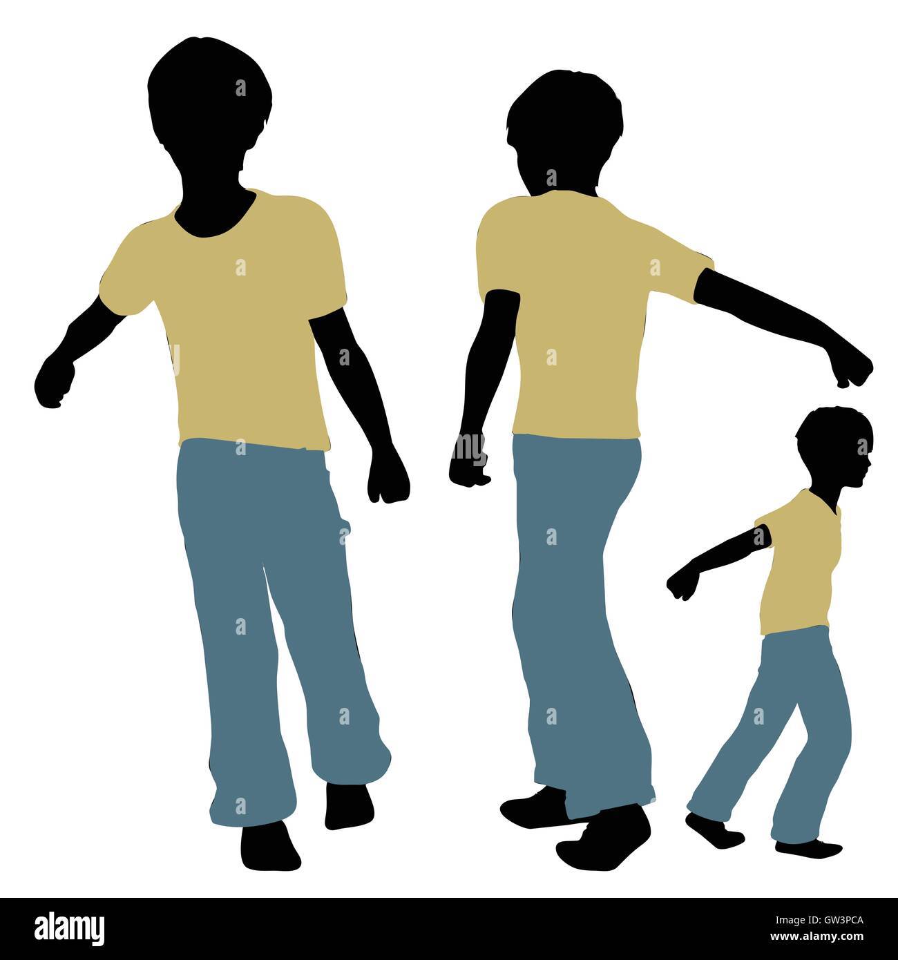 EPS 10 vector illustration of boy silhouette in Carrying Pose Stock ...