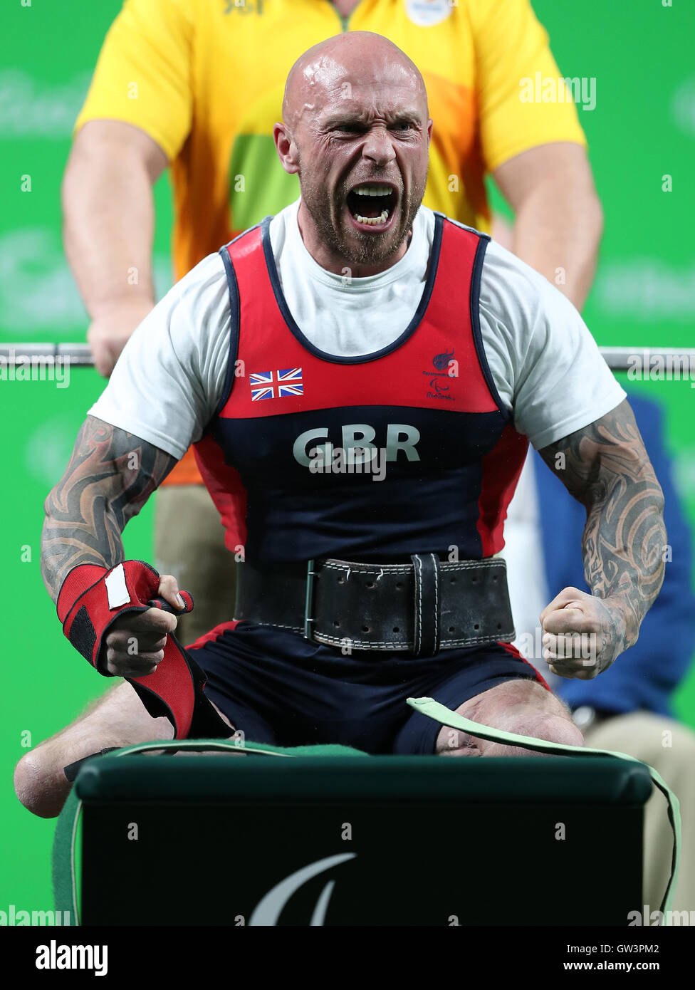 Great Britain's Micky Yule celebrates his 1st attempt during the Men's ...