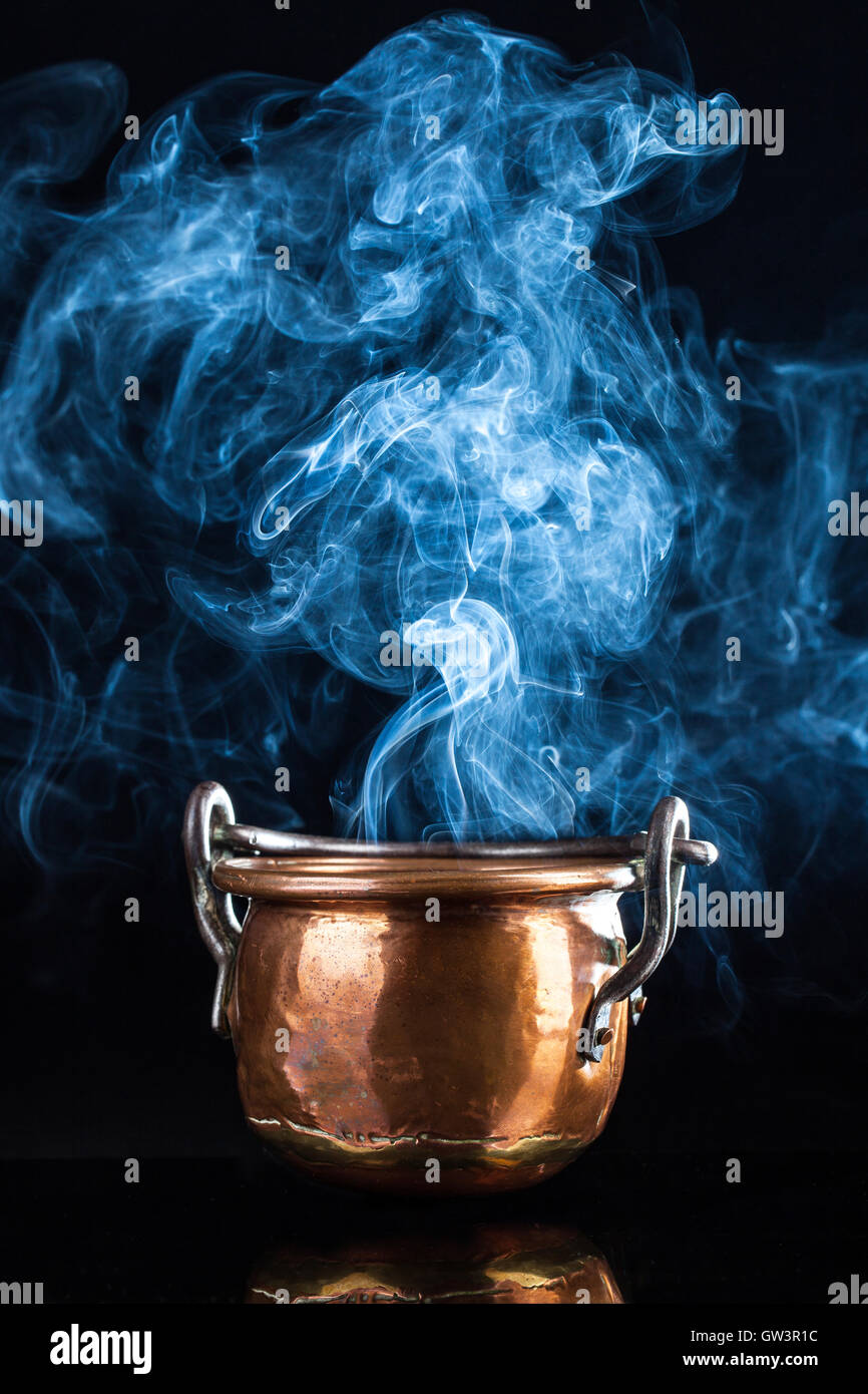 Smoke from a Copper Pot Stock Photo - Alamy