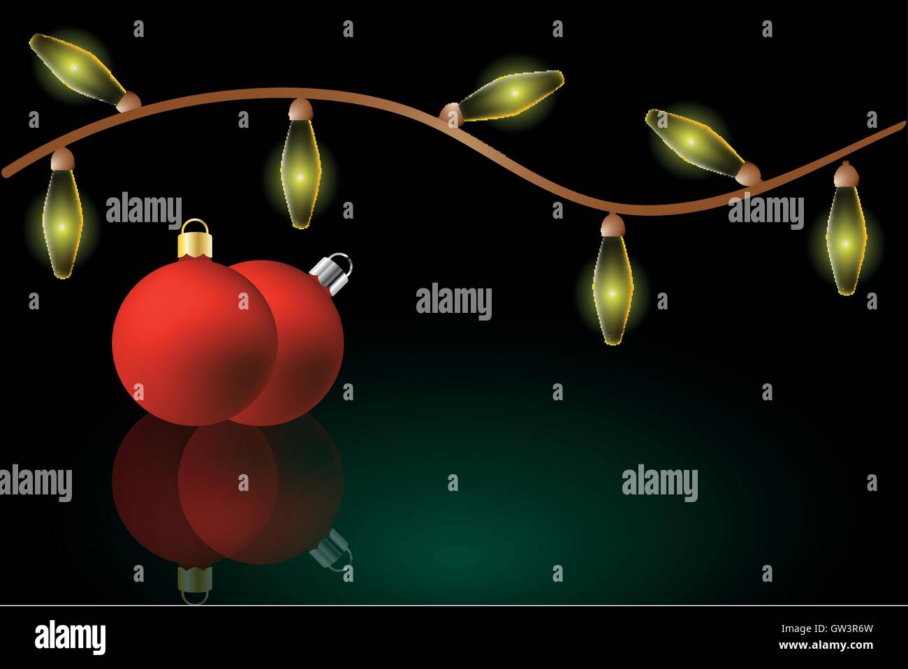 Christmas garland baubles lights Stock Vector Images - Alamy