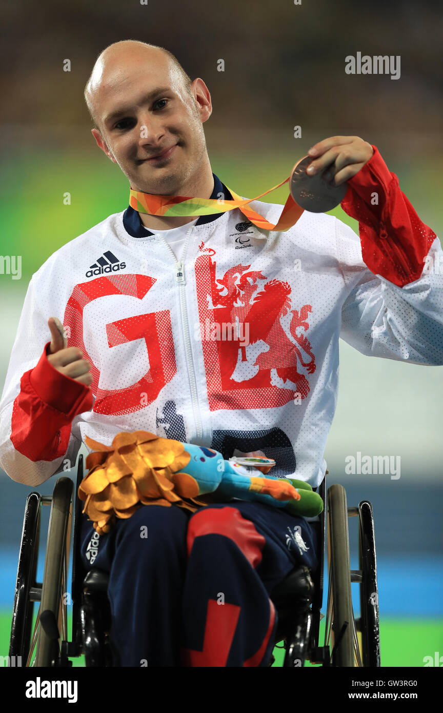 Great Britian's Andrew Small on the podium with his bronze medal ...