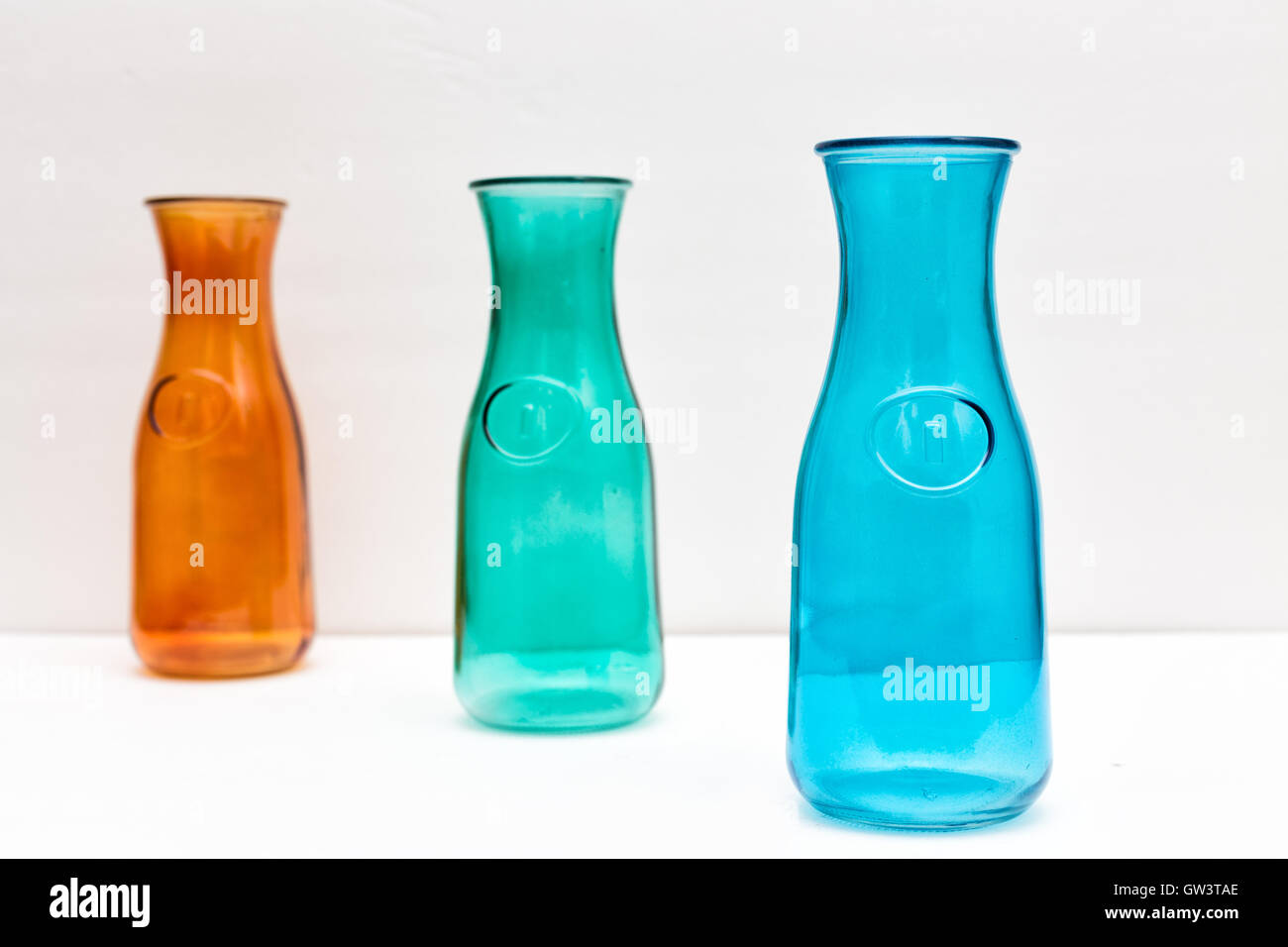 Blue colored bottles hi-res stock photography and images - Alamy