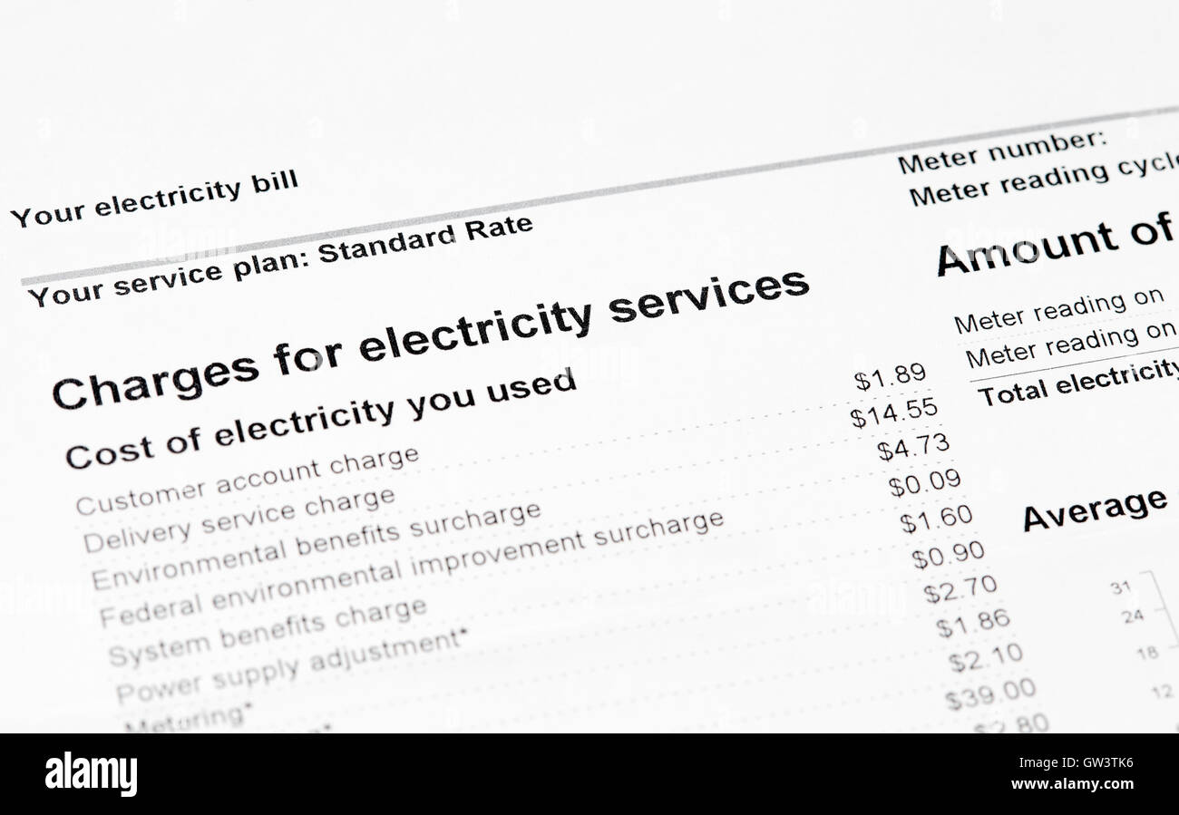 Electricity bill statement hi-res stock photography and images - Alamy
