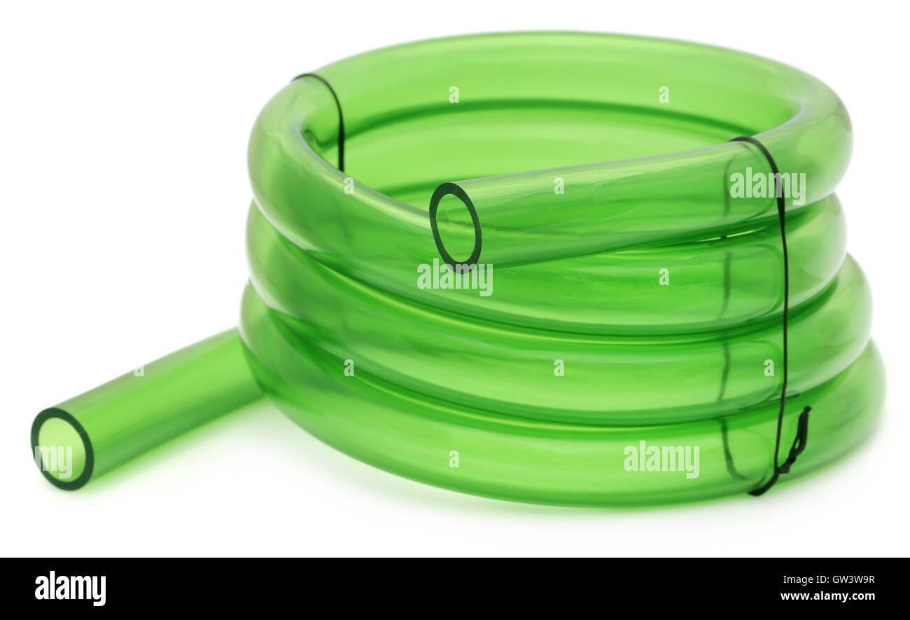 Green Tubing isolated over white background Stock Photo - Alamy