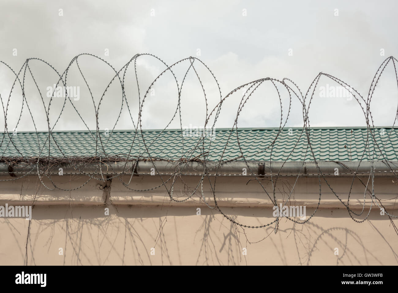 Fence of barbed wire Stock Photo - Alamy
