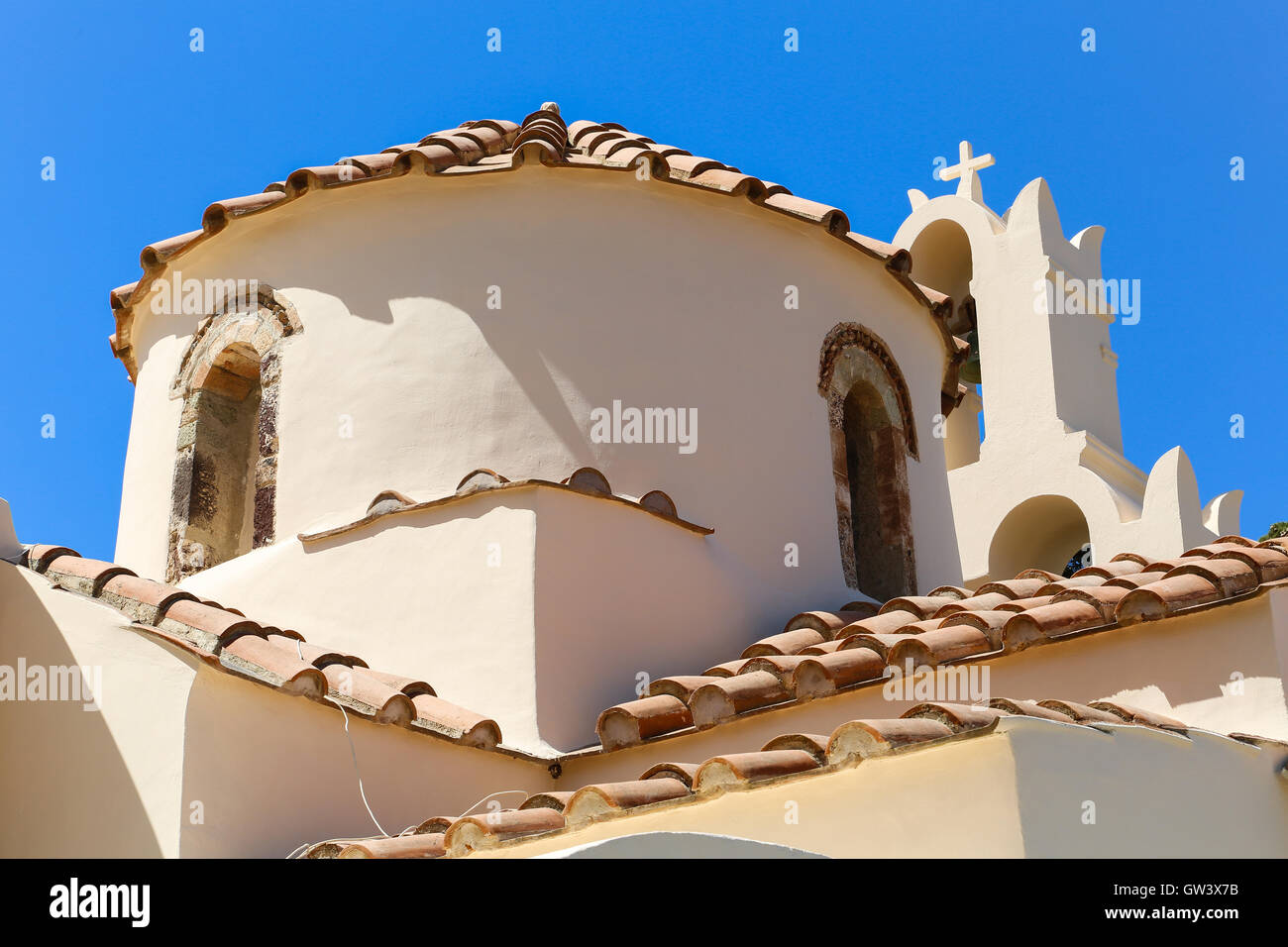 The Panagia Episkopi Cathedral at the Santorini island Stock Photo - Alamy