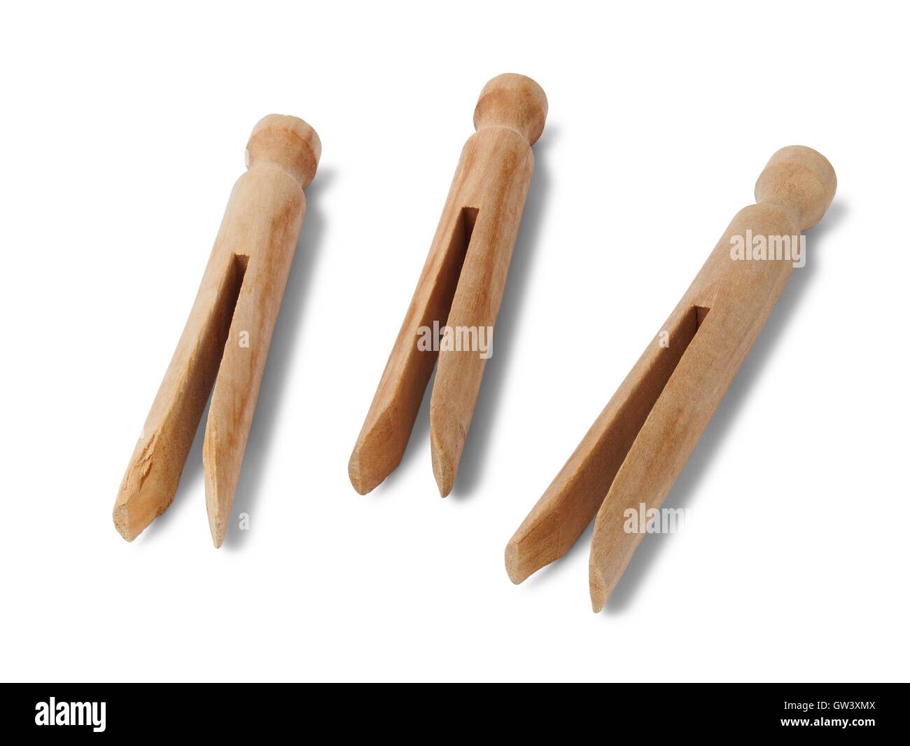 Classic wooden clothespins Stock Photo - Alamy