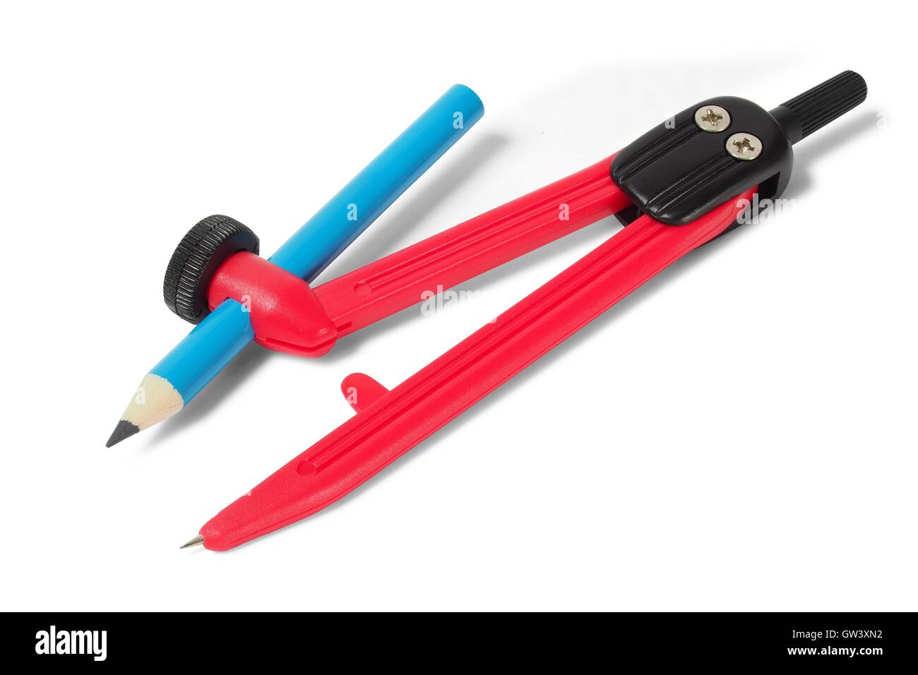 Red school compasses Stock Photo - Alamy