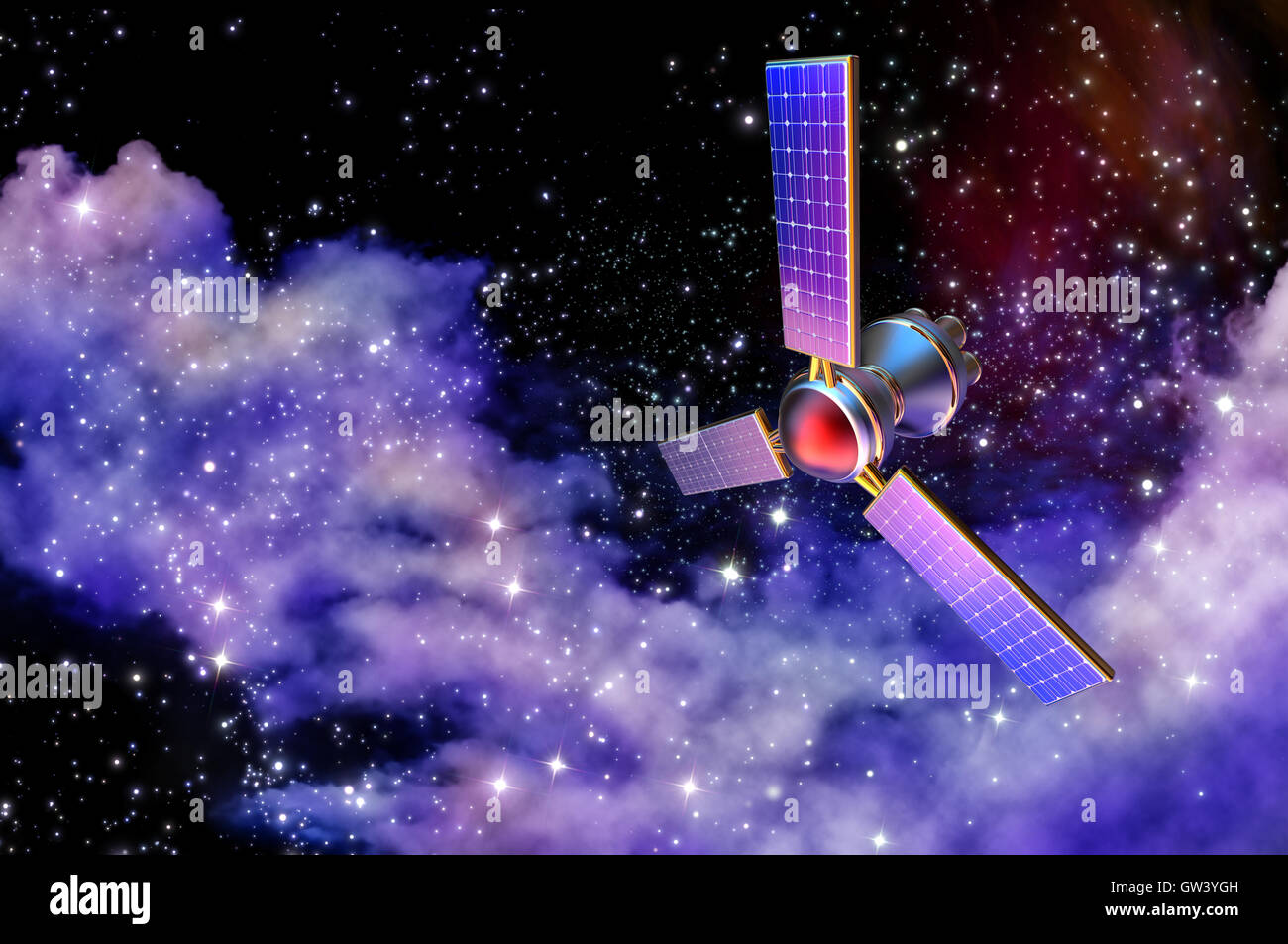 3D model of an artificial satellite of the Earth Stock Photo - Alamy