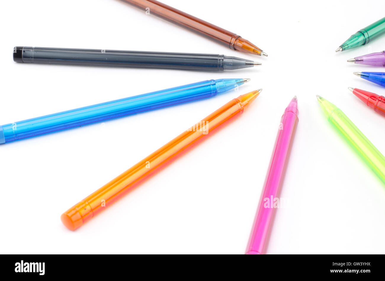 colorful pens isolated on white Stock Photo - Alamy