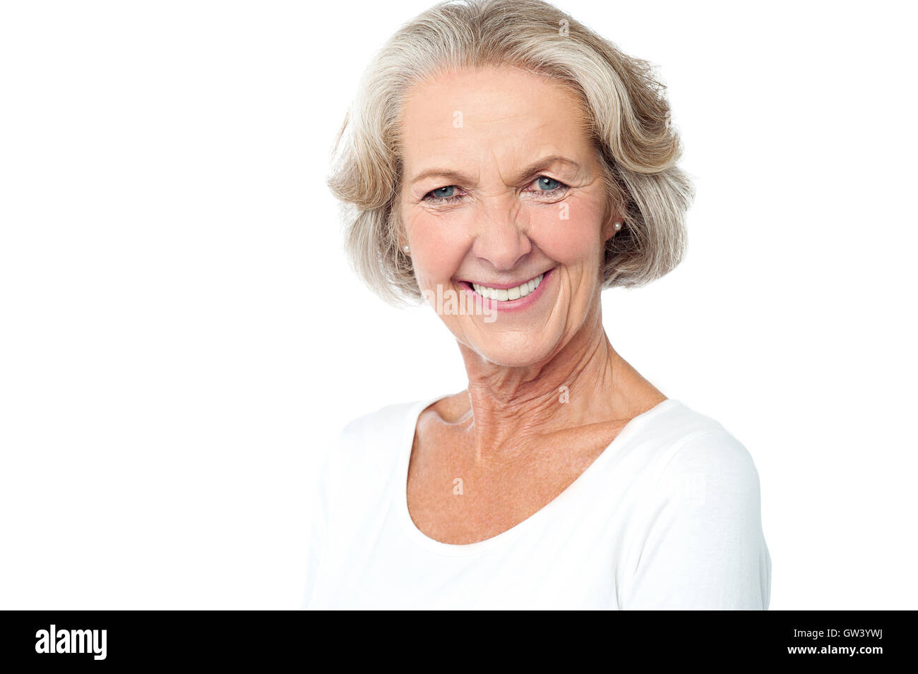 Old woman standing facing camera hi-res stock photography and images ...
