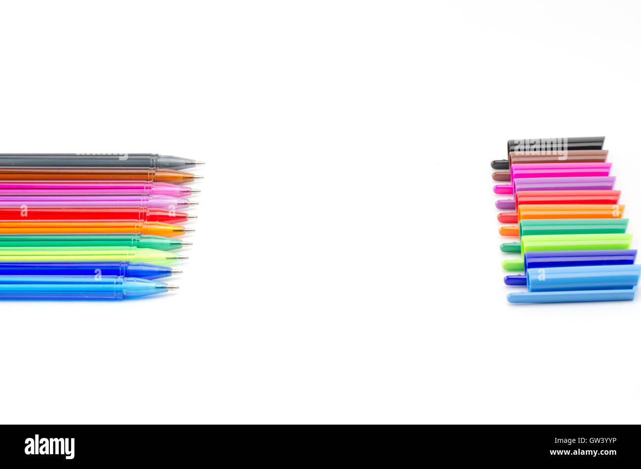 colorful pens isolated on white Stock Photo - Alamy