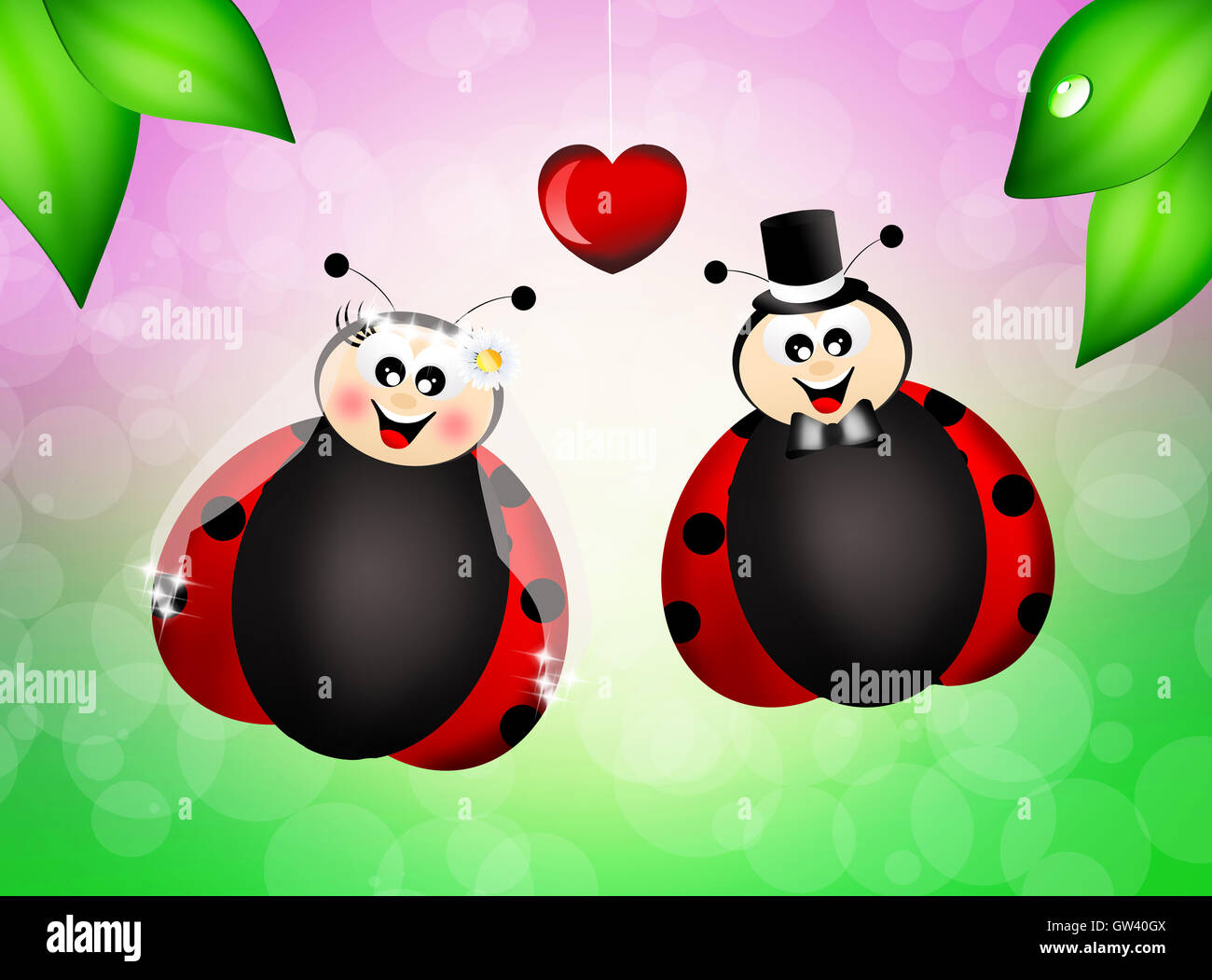 Ladybugs in love Stock Photo - Alamy
