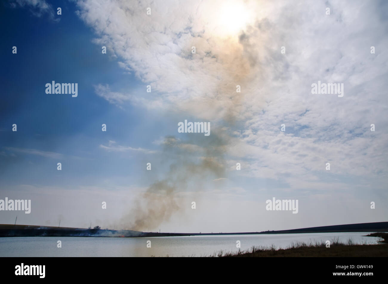 pollution in sky Stock Photo - Alamy