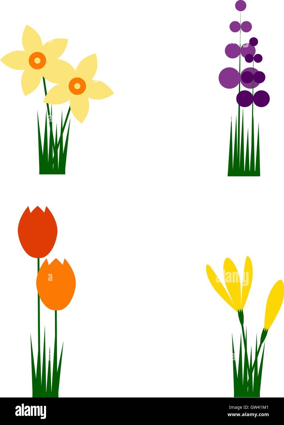 Yellow flowers for spring Stock Vector Images - Alamy