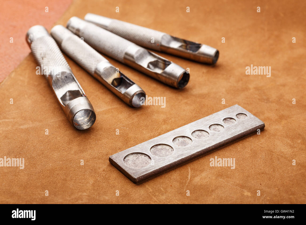 Handmade Leather craft tool Stock Photo - Alamy