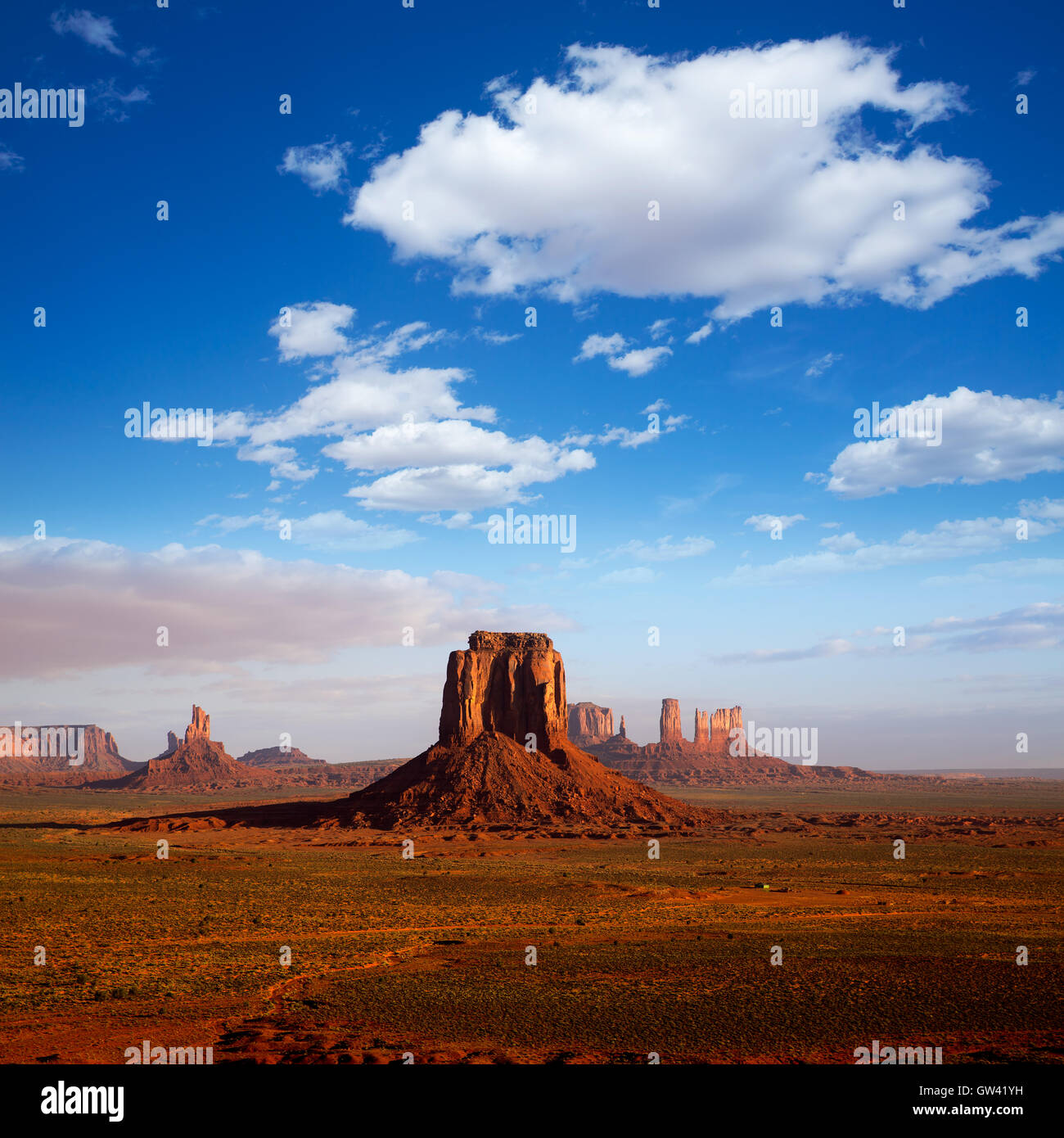 Monument Valley Mittens morning view Utah Stock Photo - Alamy