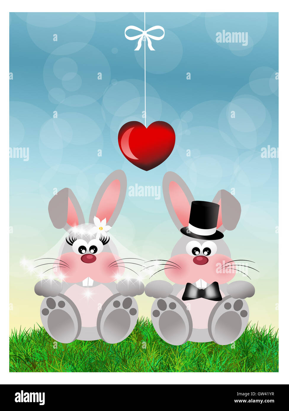 Bunnies in love Stock Photo - Alamy