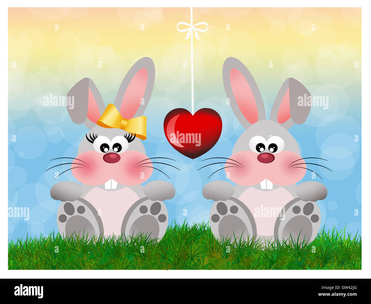 Bunnies in love Stock Photo - Alamy