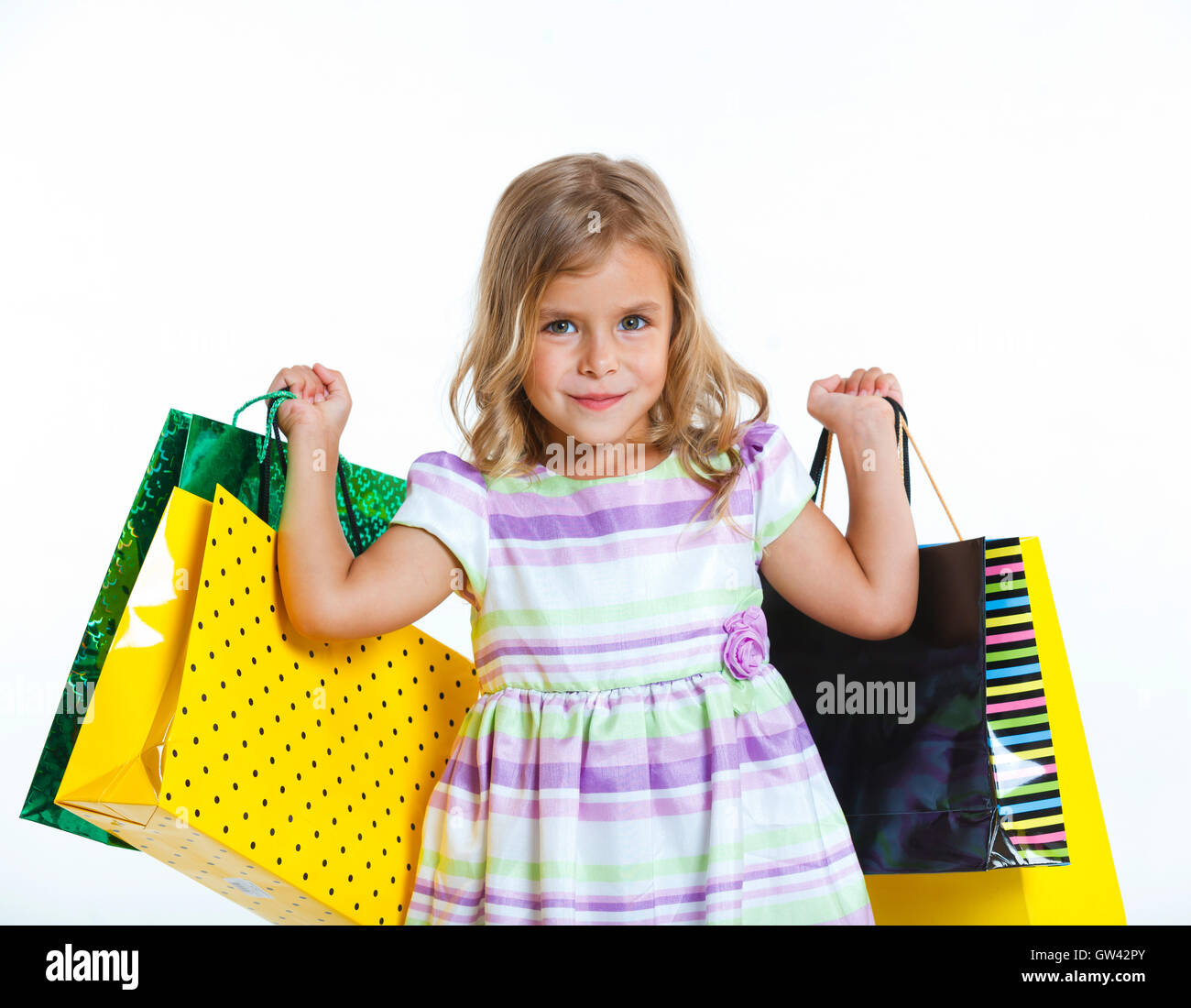Girl with shopping bags Stock Photo - Alamy