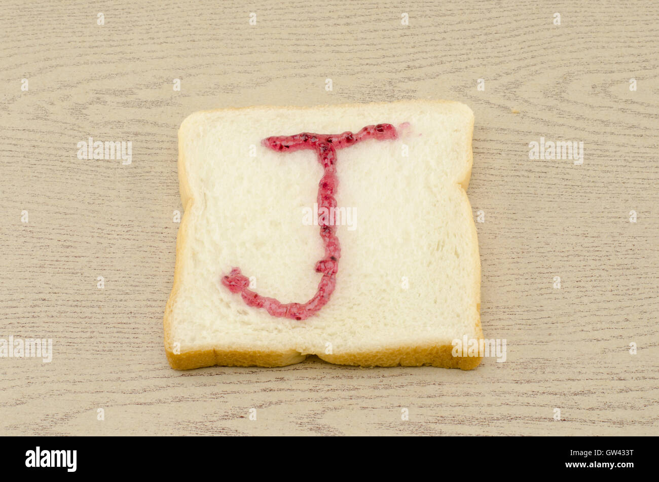 jam alphabet on sliced bread Stock Photo - Alamy