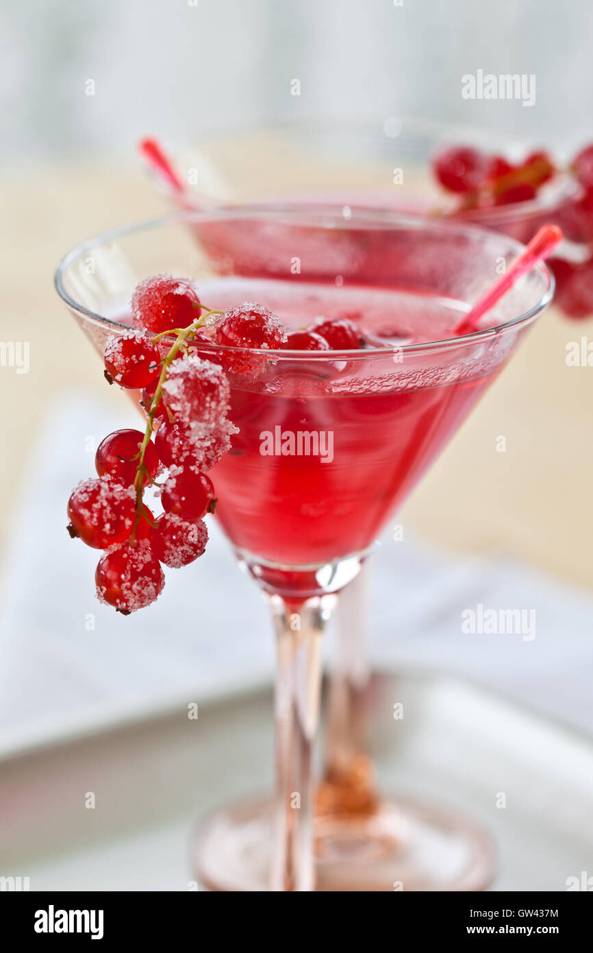 Cold cocktail with red currant Stock Photo - Alamy