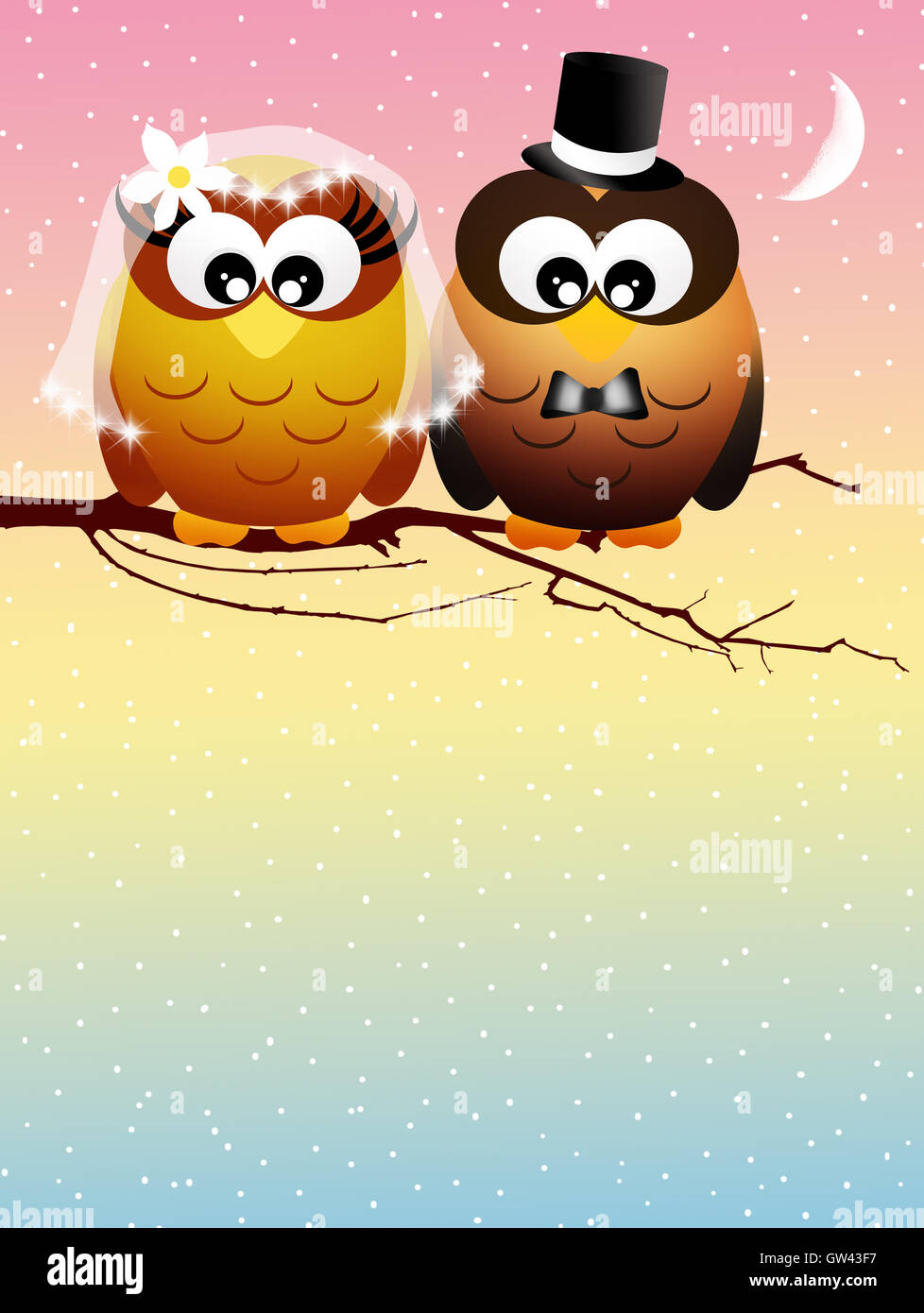 Owl in love Stock Photo - Alamy