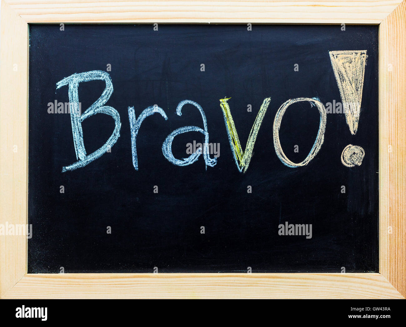 Bravo word on black board Stock Photo - Alamy
