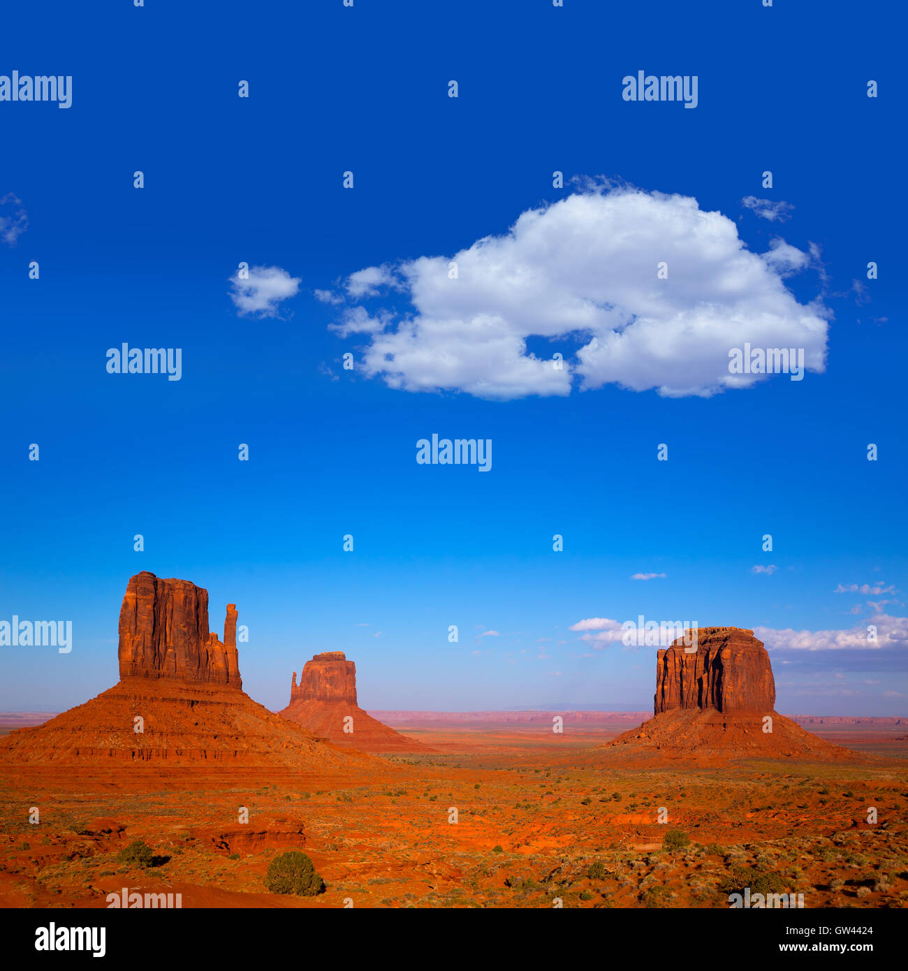 Monument Valley West and East Mittens and Merrick Butte Stock Photo - Alamy