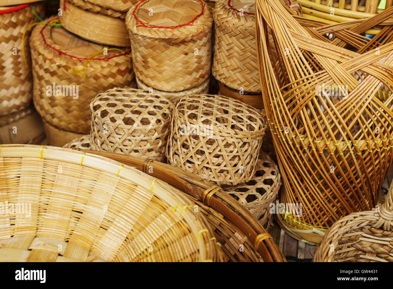 Traditional handmade basket for sell Stock Photo - Alamy