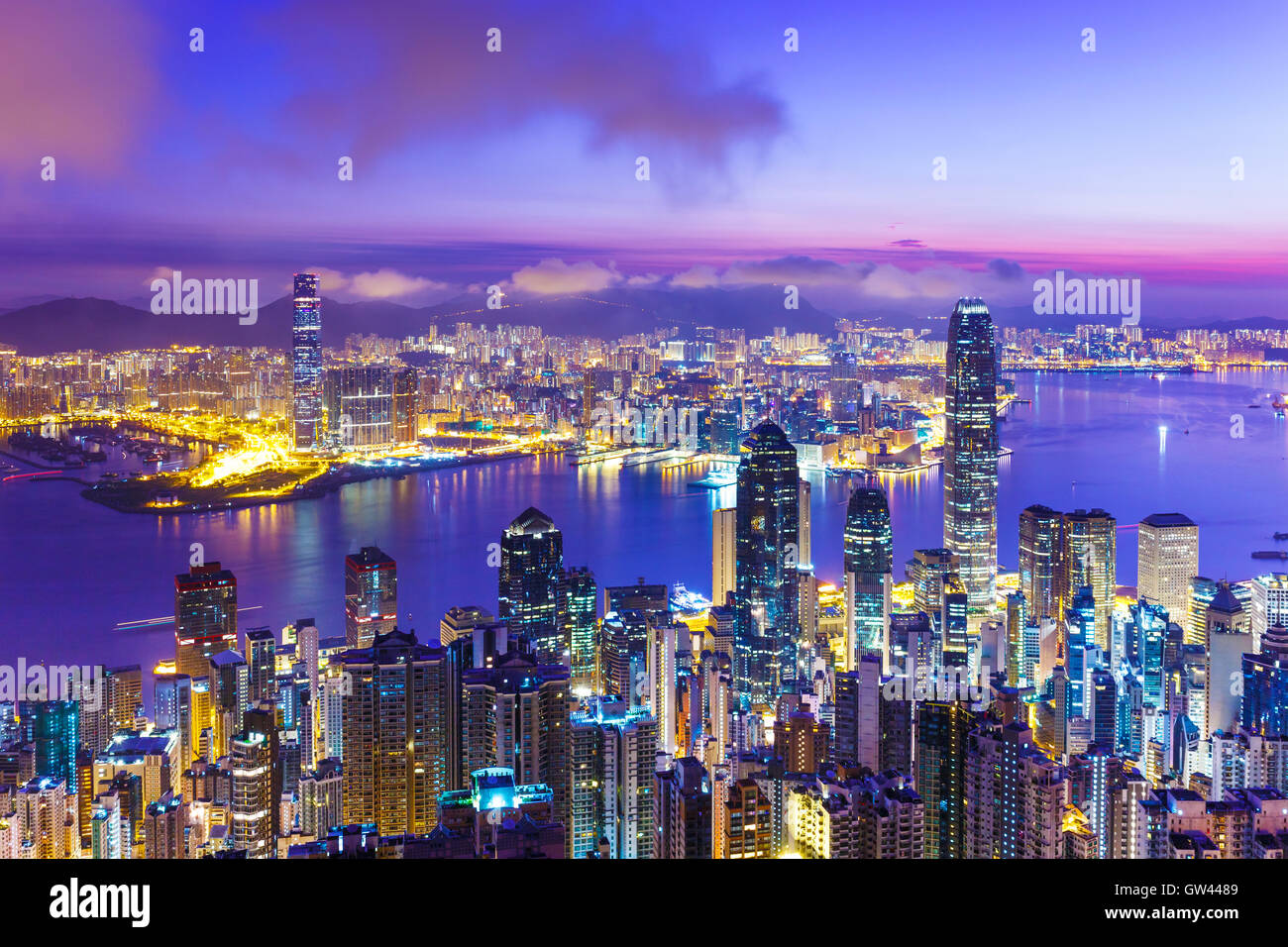 Hong Kong skyline at dawn Stock Photo - Alamy