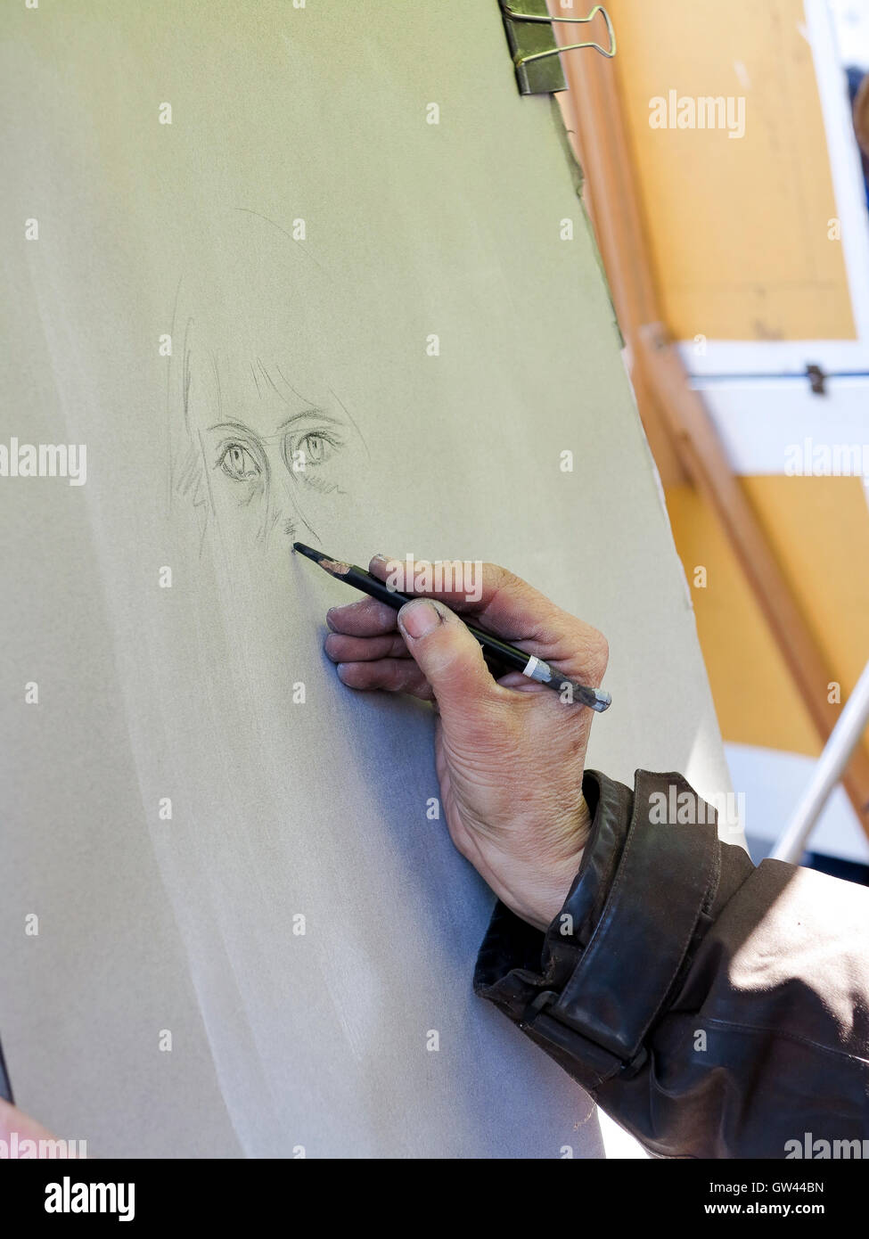 Sketching Drawing Artist Buildings High Resolution Stock Photography ...