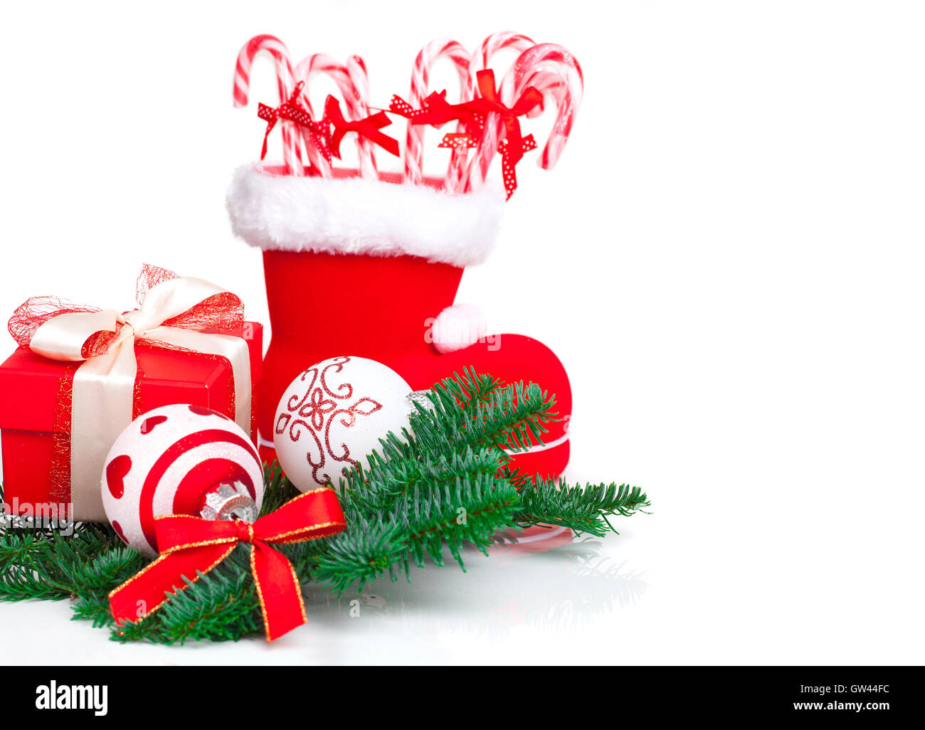 Santas boot and xmas candy hi-res stock photography and images - Alamy