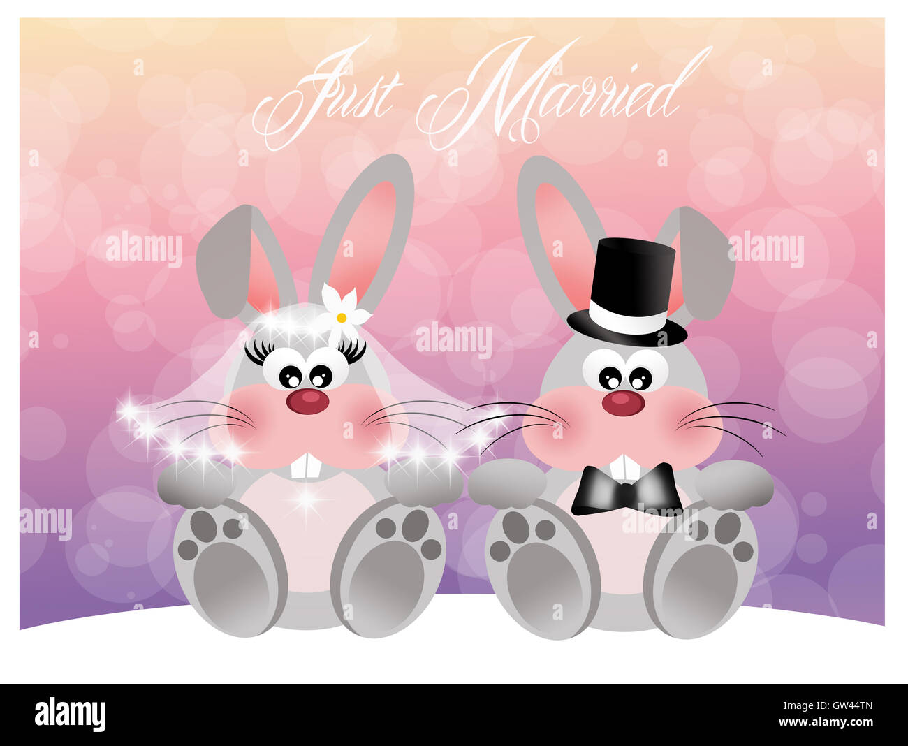 Bunnies in love Stock Photo - Alamy