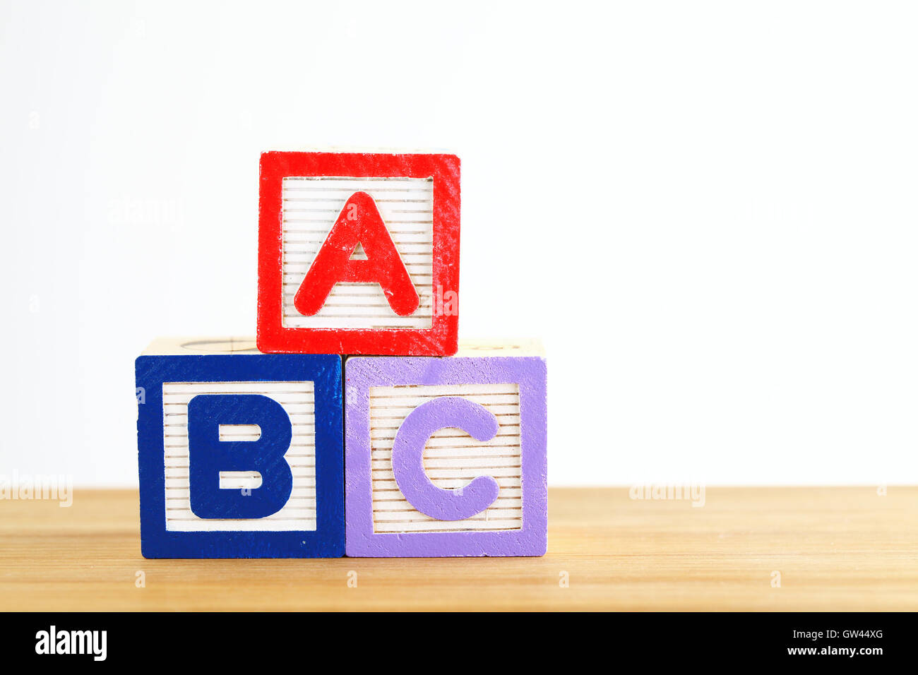 Alphabet block with ABC Stock Photo - Alamy