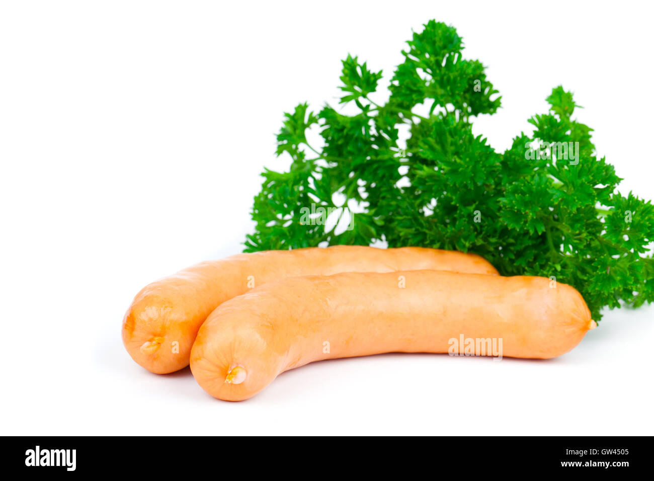 Frankfurter sausage isolated on white background Stock Photo - Alamy