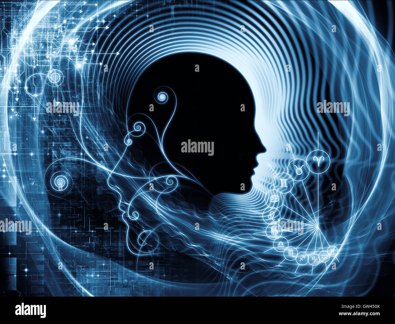 Human brain wave line hi-res stock photography and images - Alamy