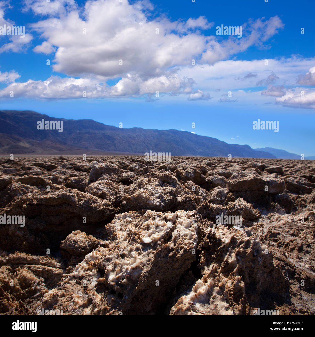 Devils golf course Death Valley salt clay formations Stock Photo - Alamy